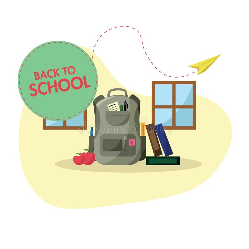 Backpack Ready for School. Vector Stock Vector - Illustration of ...