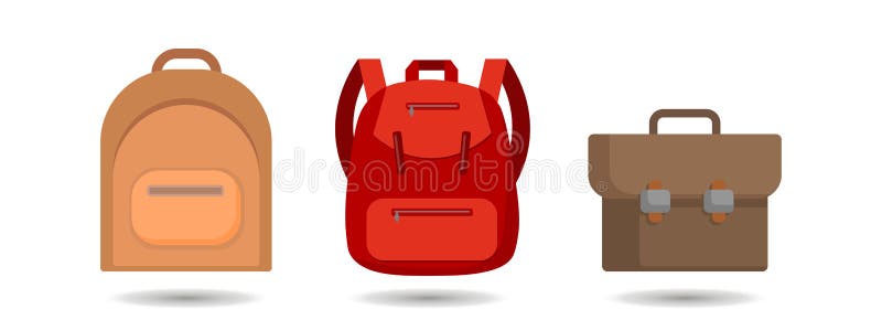 Backpack. Rucksack. Knapsack. Schoolbag. Sack Clip Art Set Stock Vector ...