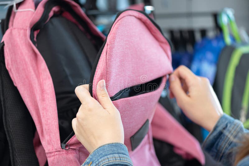 Backpack selection stock image. Image of choose, buyer - 176755963