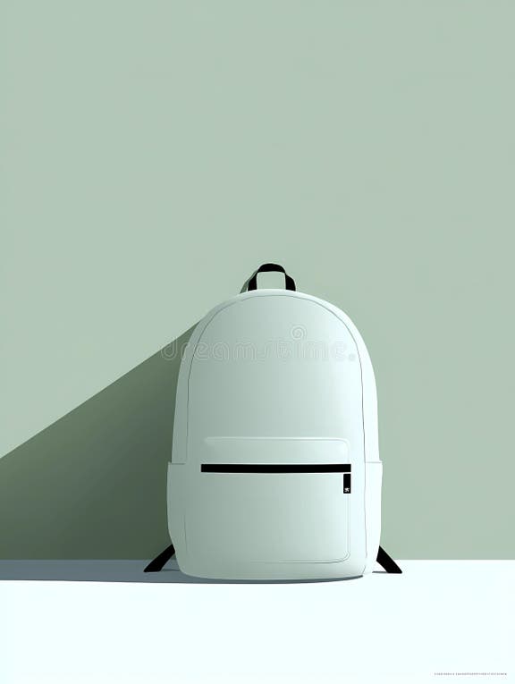 Backpack with Shadow on Minimalist White Background Stock Photo - Image ...