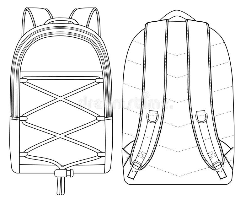 Backpack Silhouette Technical Vector Illustration Design Stock ...