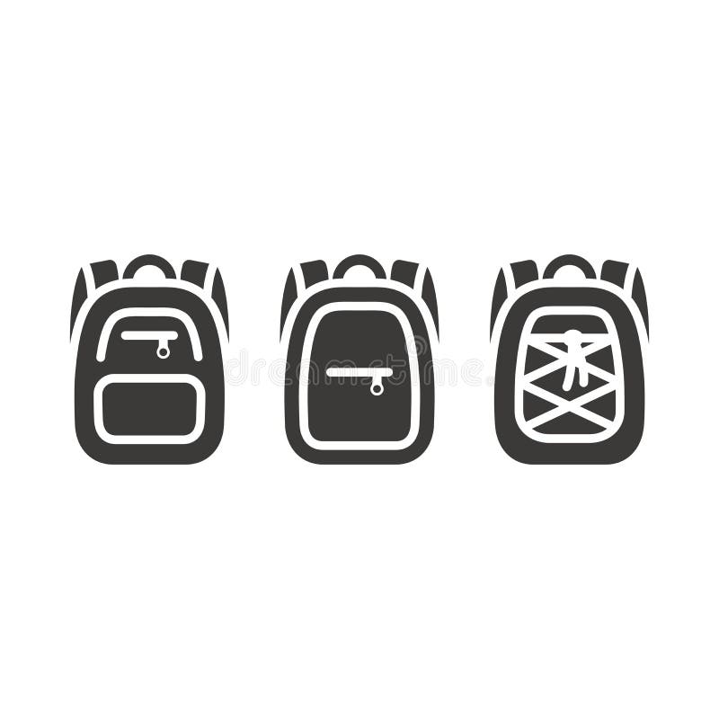 Backpack Simple Black Isolated Vector Icon Stock Vector - Illustration ...