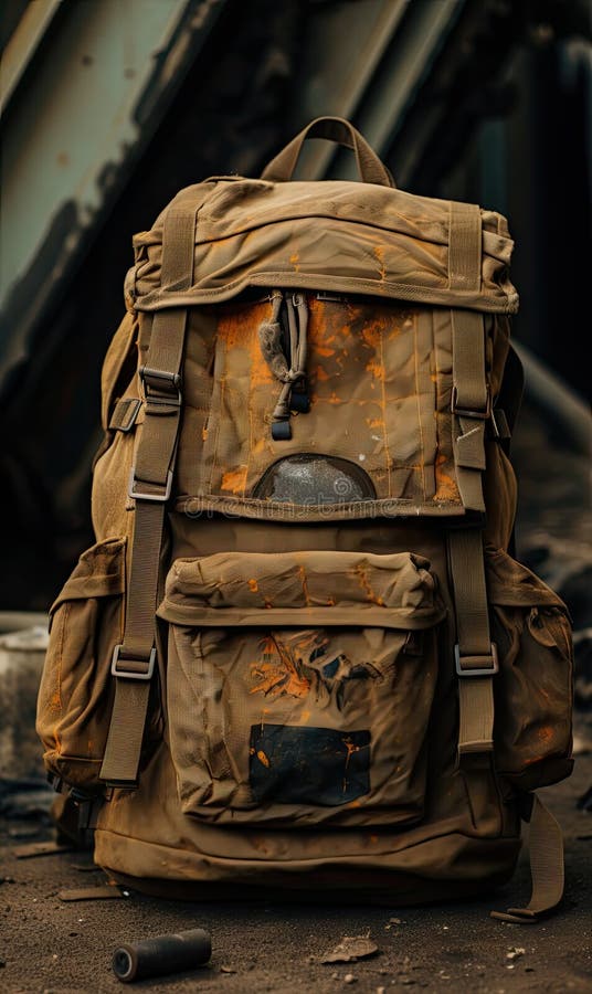 A Backpack is Sitting on the Ground Stock Image - Image of architecture ...