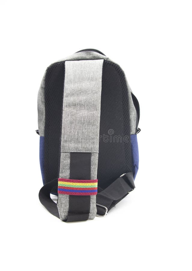 Backpack Standing Isolate on White Background, Back Side View Stock ...