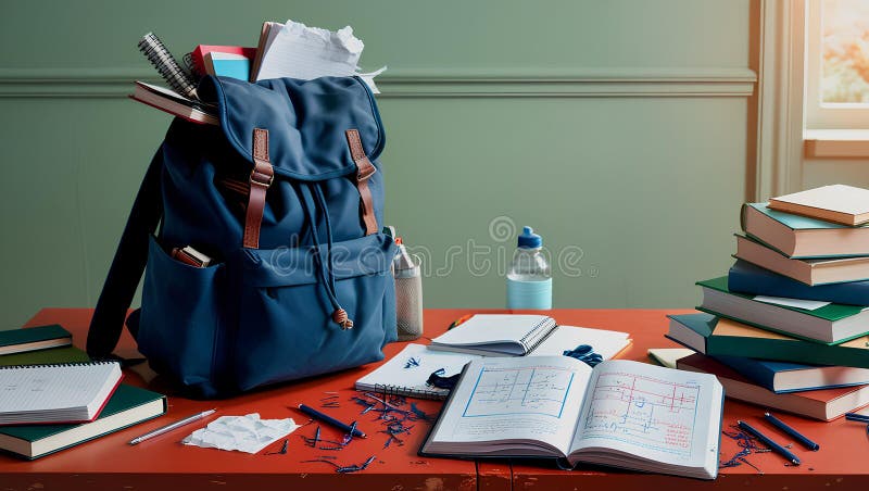 From Backpack To Bookshelf - the Life of a Student Desk Stock ...