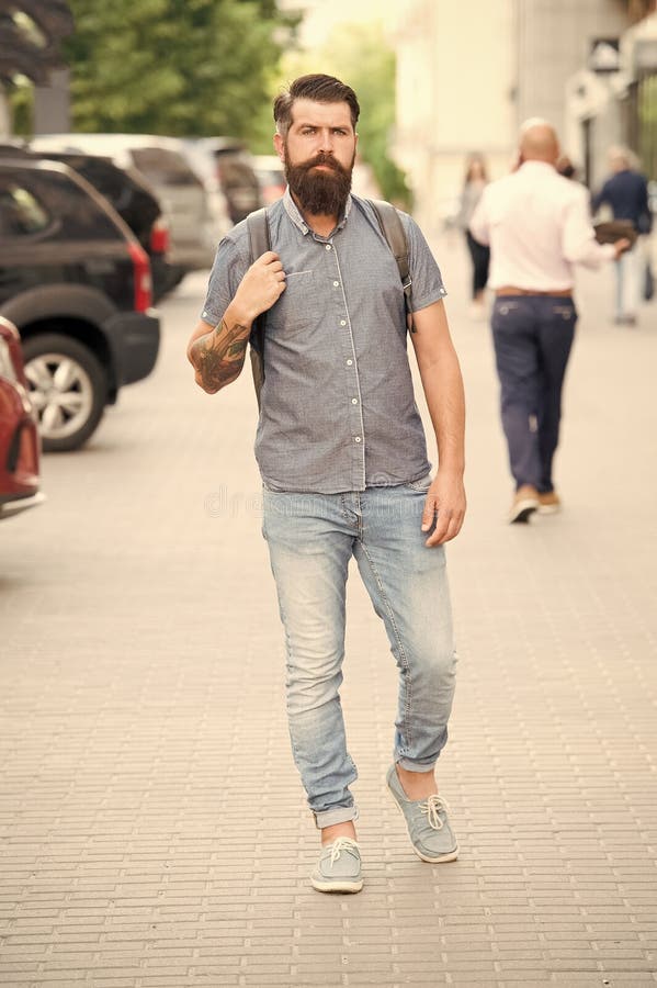 Backpack for Urban Travelling. Hipster Wearing Backpack Urban Street ... Backpack for Urban Travelling. Hipster Wearing Backpack Urban Street ...