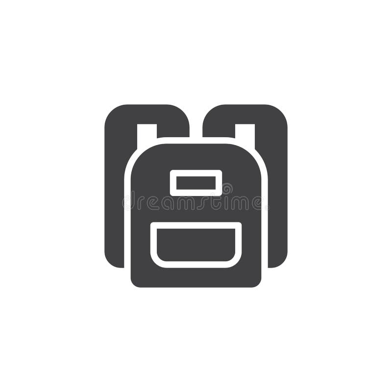 Backpack vector icon stock vector. Illustration of icon - 126987392