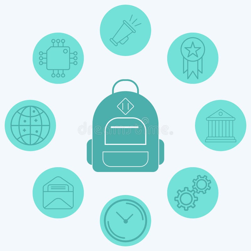 Backpack Vector Icon Sign Symbol Stock Vector - Illustration of icon ...