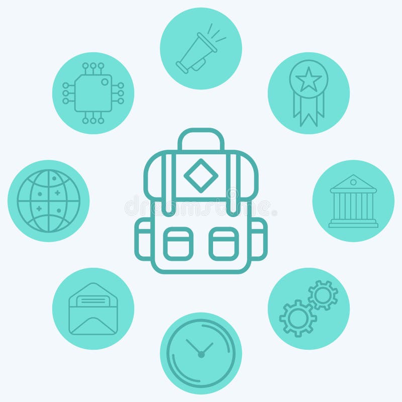 Backpack Vector Icon Sign Symbol Stock Vector - Illustration of icon ...