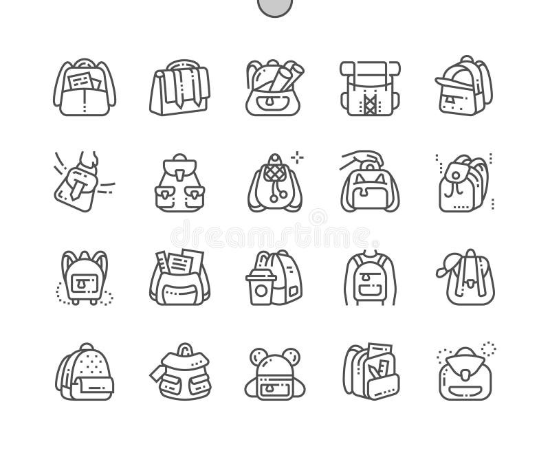 Backpack Well-crafted Pixel Perfect Vector Thin Line Icons 30 2x Grid ...