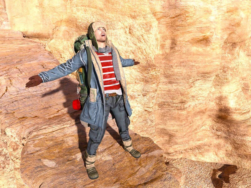 Backpacker stock illustration. Illustration of costume - 68293816