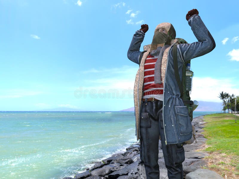 Backpacker stock image. Image of looking, climbing, costume - 68293817