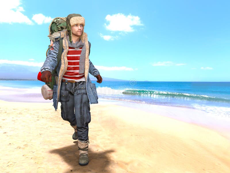 Backpacker stock photo. Image of costume, movement, model - 68294128