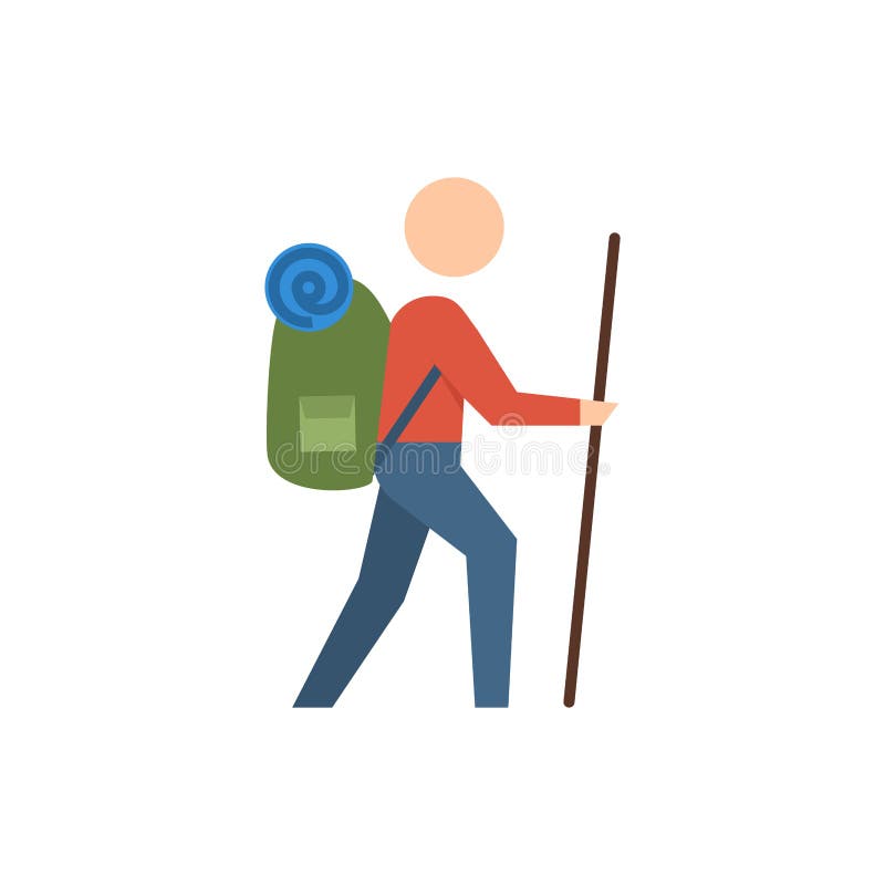 Backpacker Related Vector Flat Icon Stock Vector - Illustration of sign ...
