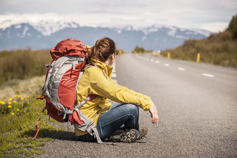 Backpacker Tourist stock photo. Image of nature, mountains - 85122184