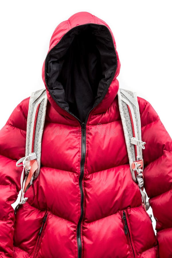 Backpacker Wearing Down Jacket Stock Image - Image of white, male: 95880007