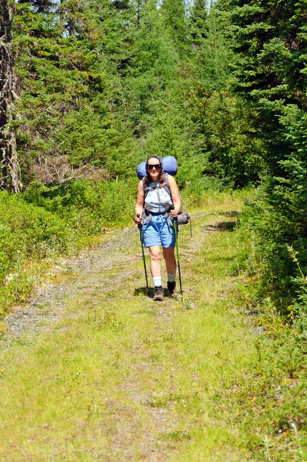 Backpacker on a Wilderness Trail Stock Image - Image of canada, wild ...