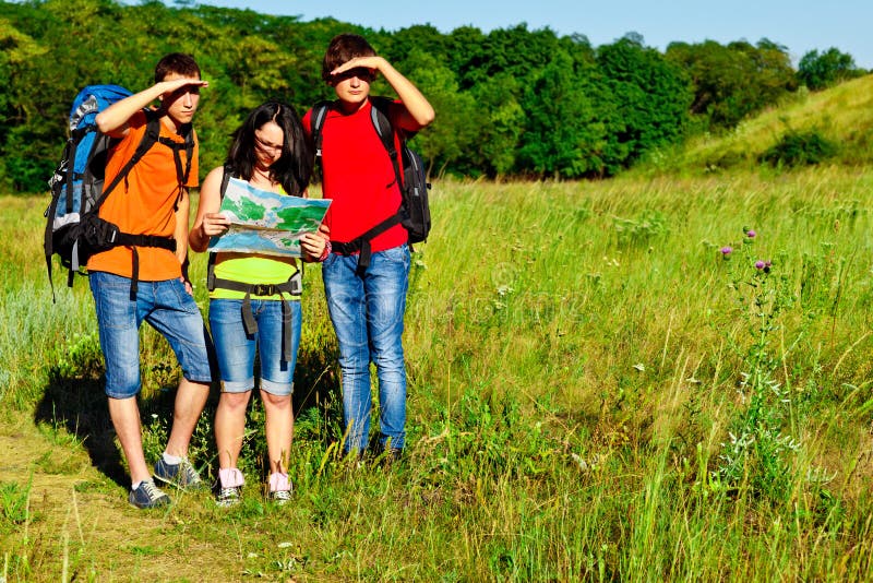 Backpackers stock image. Image of recreational, lost - 27961557