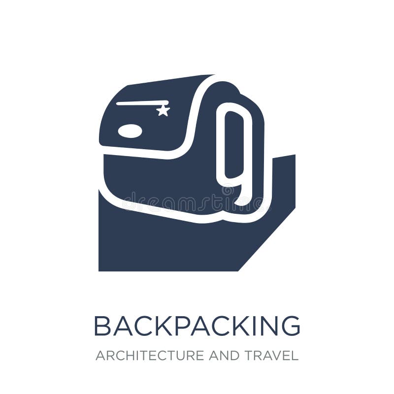Backpacking Icon. Trendy Flat Vector Backpacking Icon on White B Stock ...