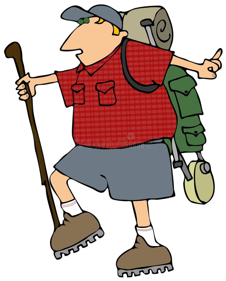 Backpacking Man stock illustration. Illustration of sleeping - 6103678