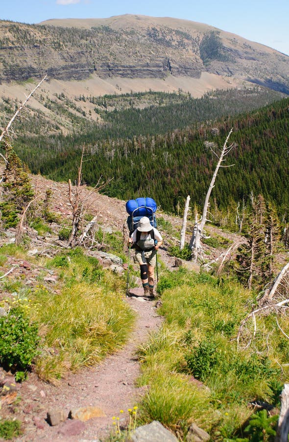 Backpacking in the Mountains Stock Image - Image of park, exploration ...