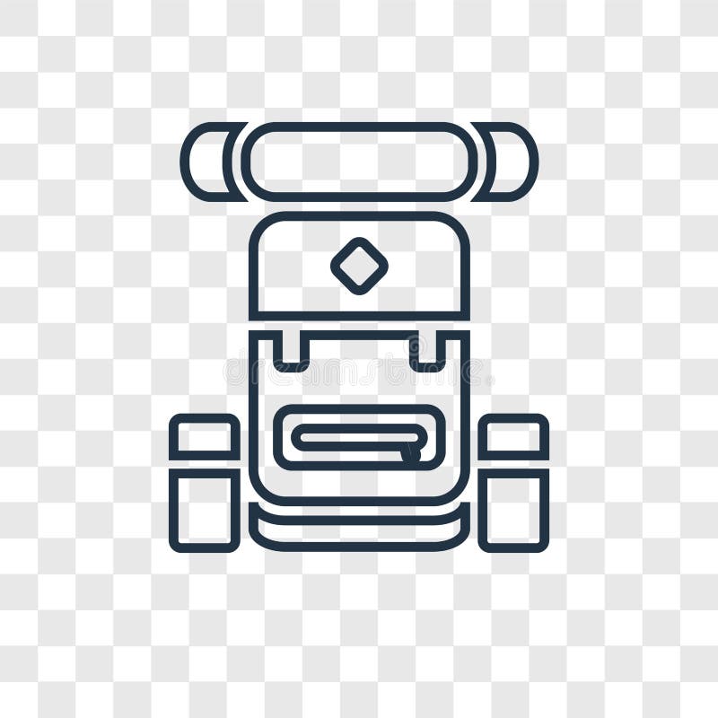 Backpacks Concept Vector Linear Icon Isolated on Transparent Background ...