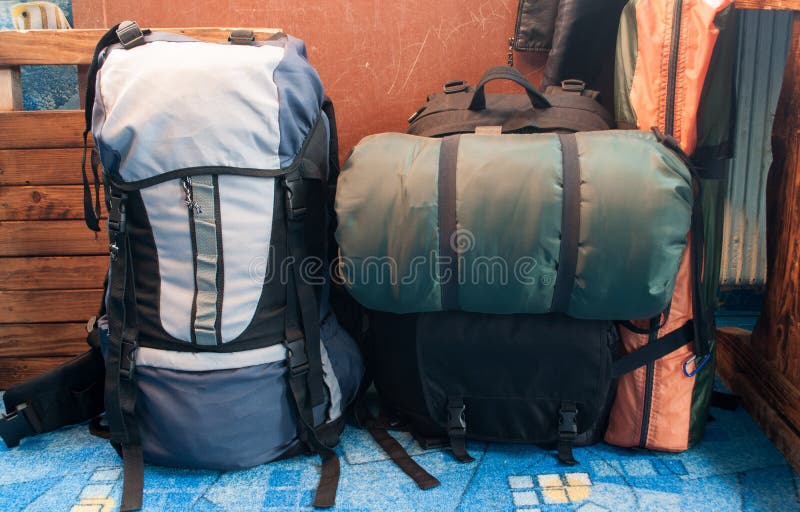 Backpacks for travel. stock photo. Image of expedition - 115335340