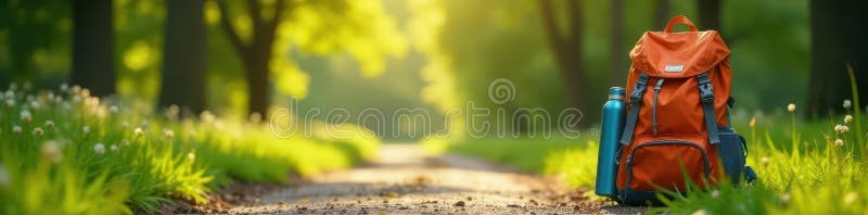 Backpacks and Water Bottles on a Scenic Campus Nature Trail , Adventure ...