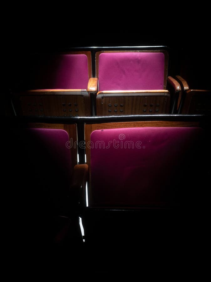 Backrest of Old Red Velvet Closed Chairs in Dark and Mysterious ...