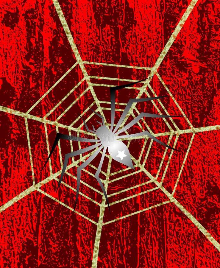 Backround with Spider and Cobweb Stock Illustration - Illustration of ...