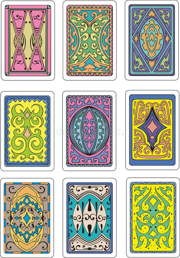 Playing Card Back Designs stock vector. Illustration of back - 41643250
