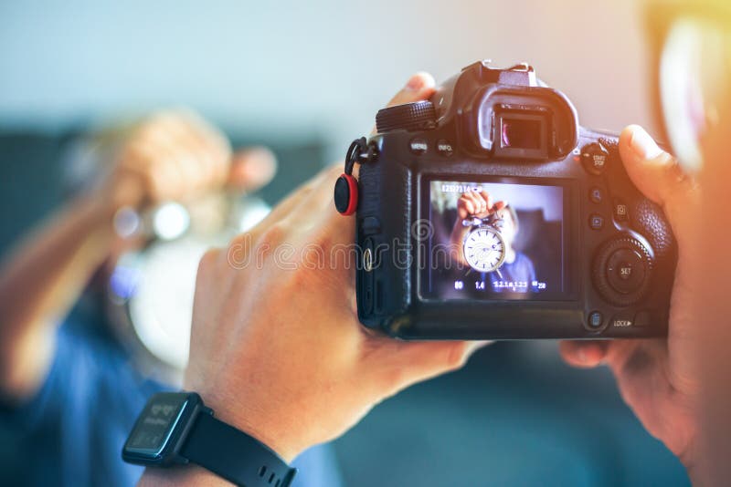 Backside Camera when Photography Take a Shoot. Stock Photo - Image of ...