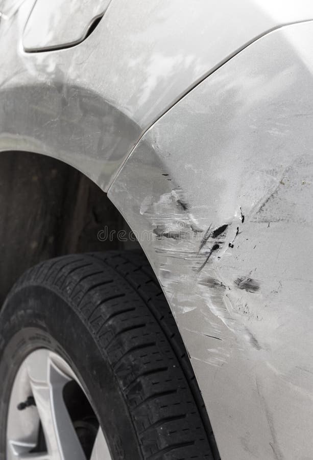 Scratched car stock photo. Image of scratch, silver - 123359106