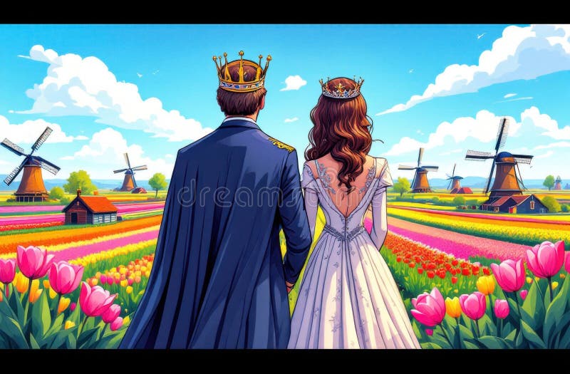 Backside Cartoon King and Queen of the Netherlands Stock Illustration ...