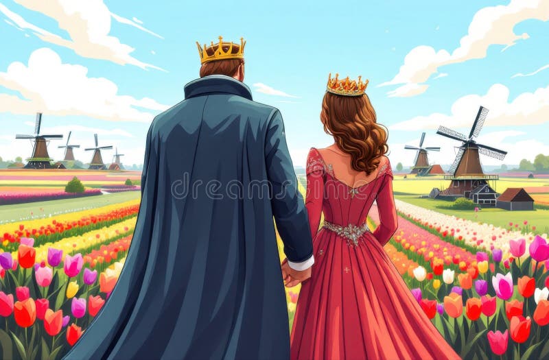 Backside Cartoon King and Queen of the Netherlands Stock Illustration ...