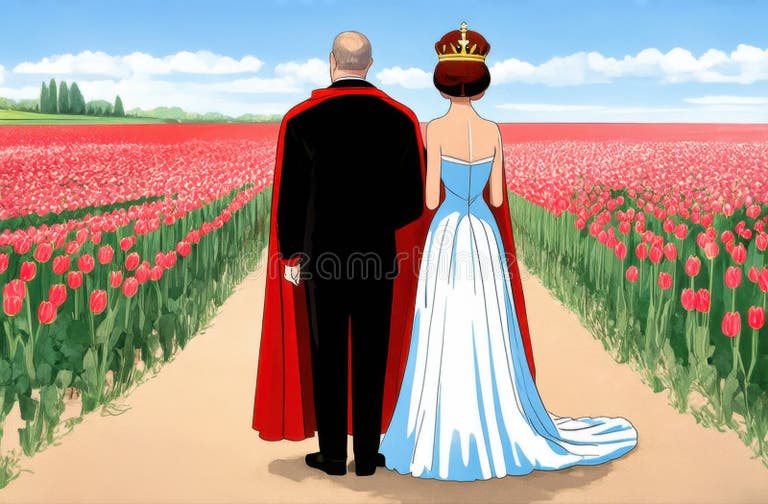 Backside Cartoon King and Queen of the Netherlands Stock Illustration ...