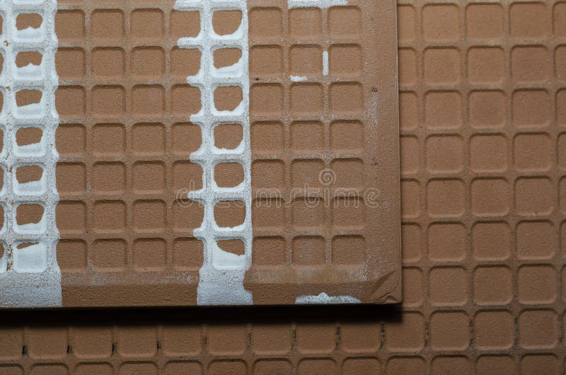 Backside of Ceramic Tiles with White Engobe Paste Stock Photo - Image ...