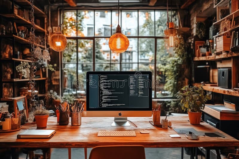 The Backside of a Computer Monitor, Modern and Technical, Office ...