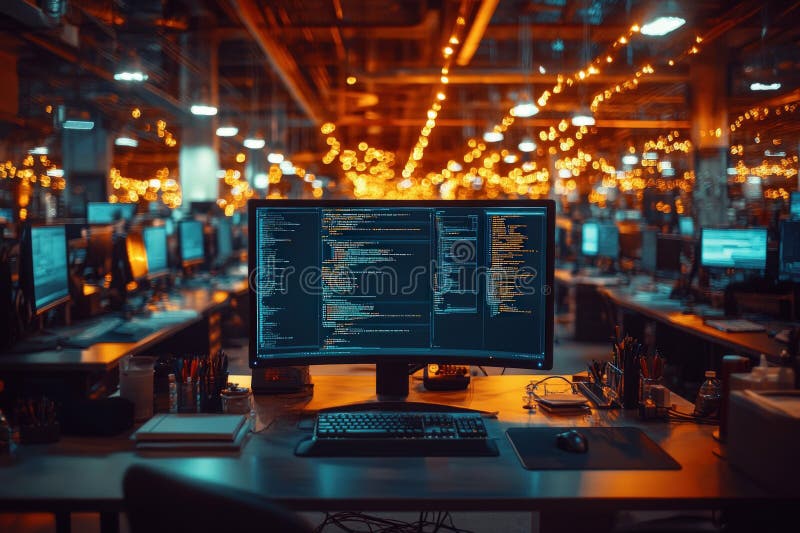 The Backside of a Computer Monitor, Modern and Technical, Office ...