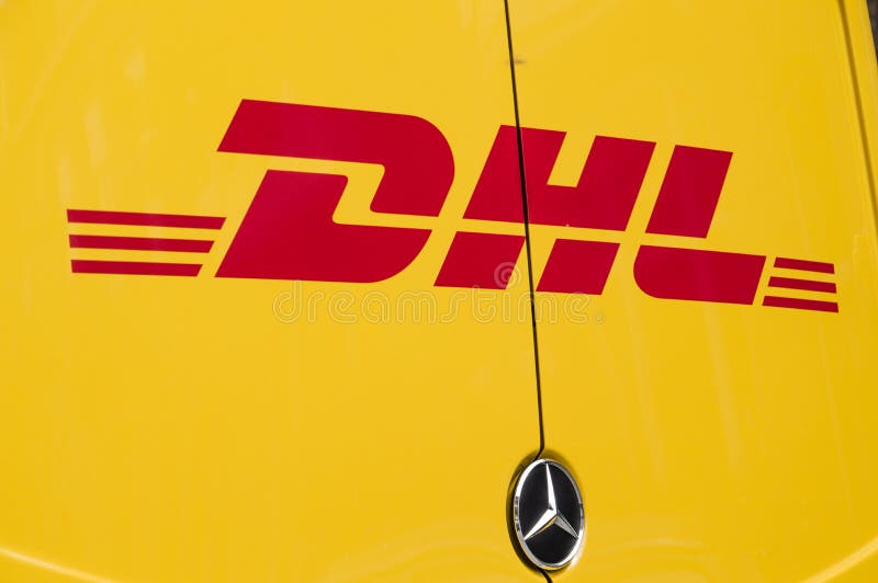Backside of a DHL Truck editorial stock photo. Image of shipping ...