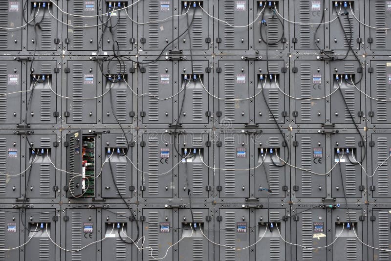 Backside of Digital LED Panels Stock Photo - Image of concert, green ...