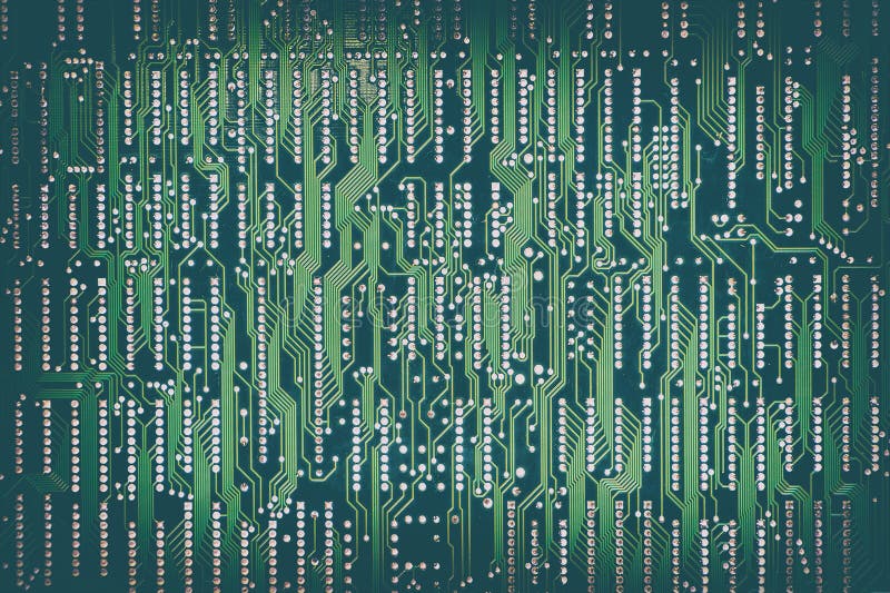 Backside of the Green Circuit Board Stock Image - Image of circuit ...