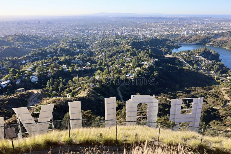 Rear View of the Hollywood Sign Stock Image - Image of sign, capital ...