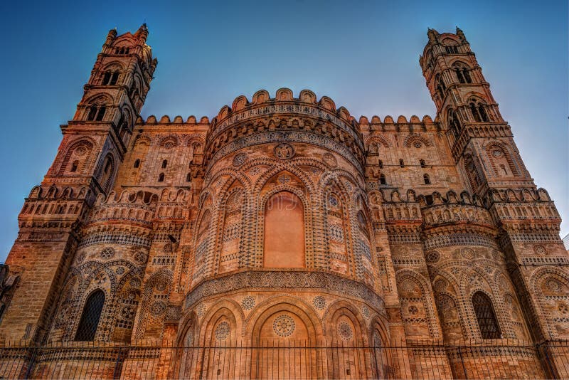 Backside of the Huge Cathedral in Palermo, Sicily Stock Photo - Image ...