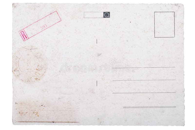 Backside of Old Postal Card Stock Image - Image of mail, grunge: 16949717