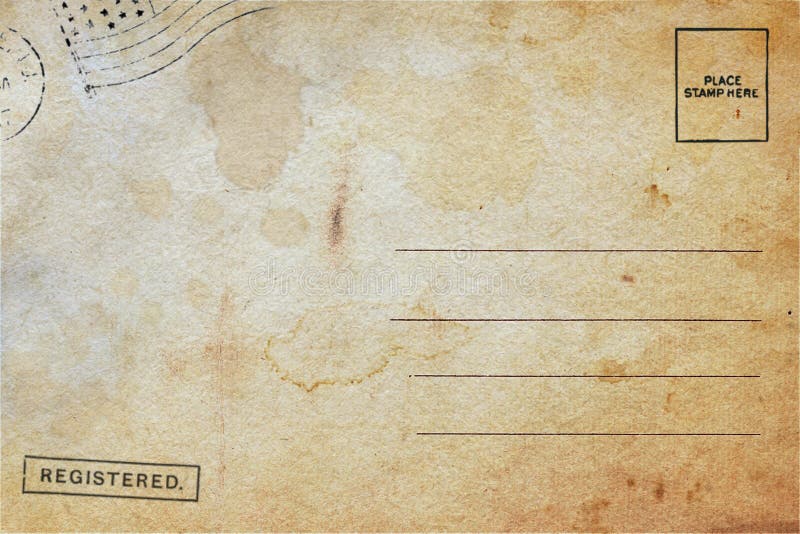 Backside of Old Postcard Dirty Stain Stock Image - Image of post, back ...