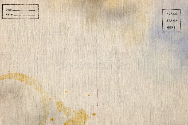 Backside of old postcard stock image. Image of beige - 269796001