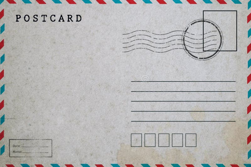 Backside of old postcard stock image. Image of invitation - 271085797