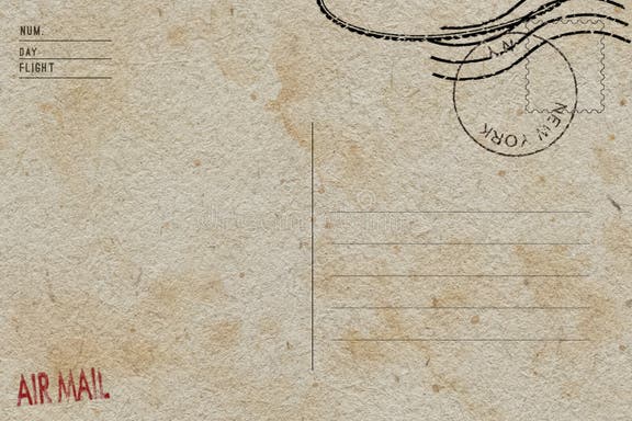 Backside of Old Postcard in with Stain Stock Image - Image of mold ...