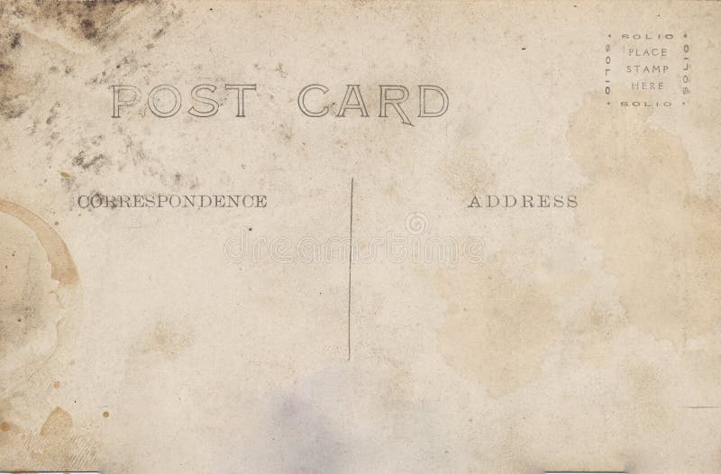 Backside of Old Postcard with Stain Stock Image - Image of paper ...